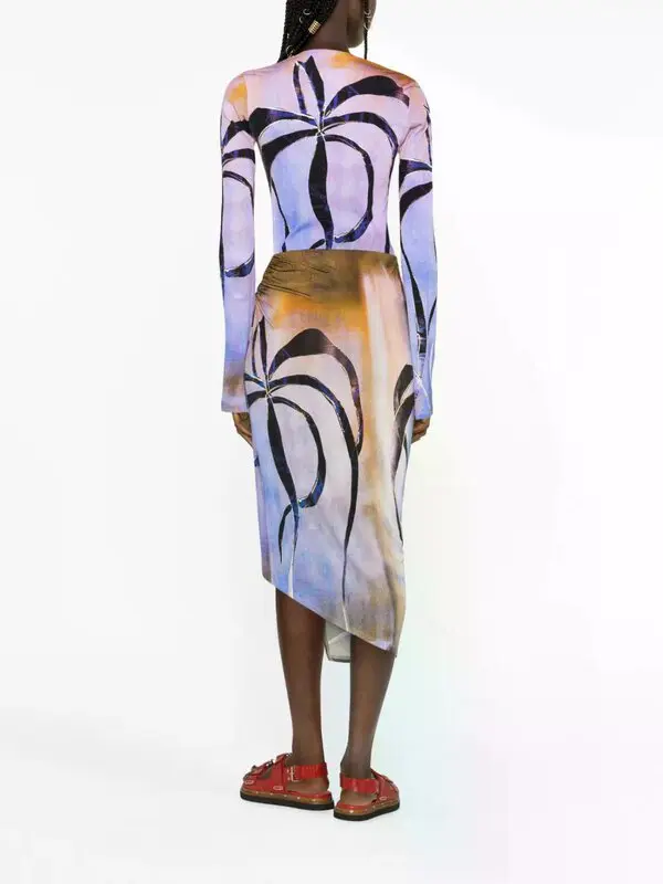 LOUISA BALLOU Asymmetric Midi Skirt
