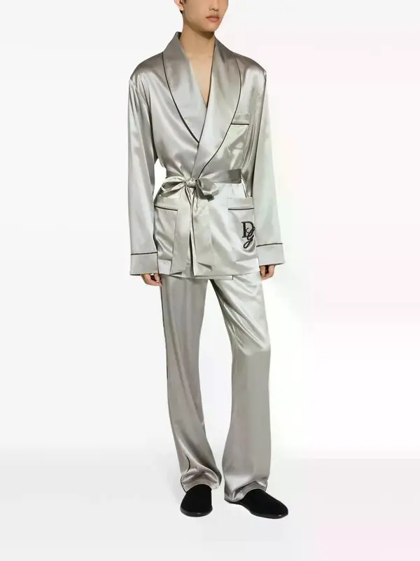 Dolce & Gabbana Drawstring Silk Trousers