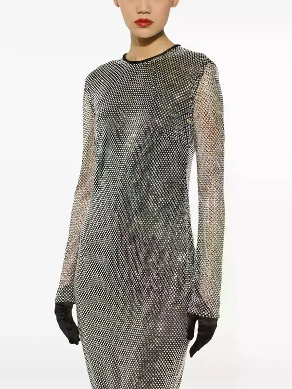 Dolce & Gabbana Crystal-embellished Dress - Silver