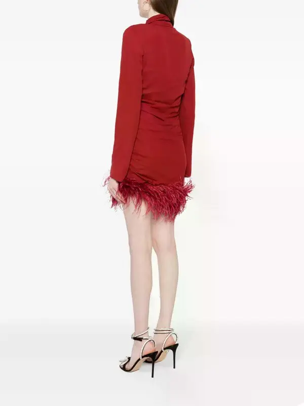 DE LA VALI Avenue Feather-trim Minidress