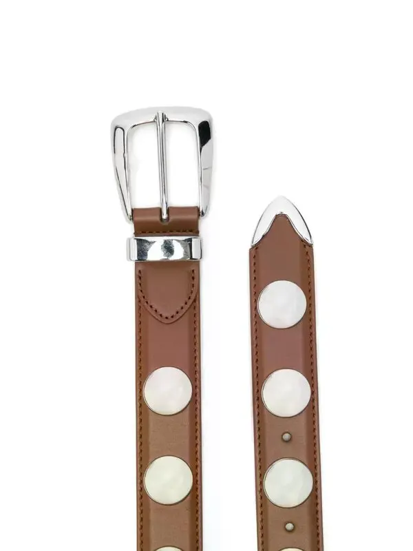 Khaite Benny Studded Belt - Brown