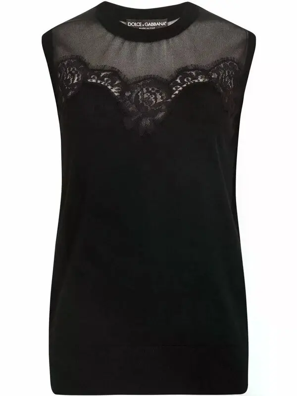 Dolce & Gabbana Lace-detail Sleeveless Jumper