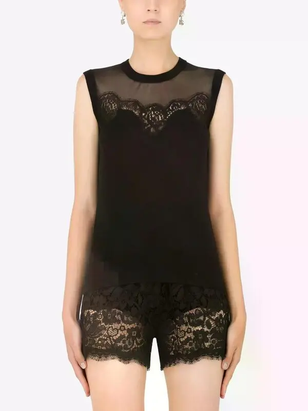 Dolce & Gabbana Lace-detail Sleeveless Jumper