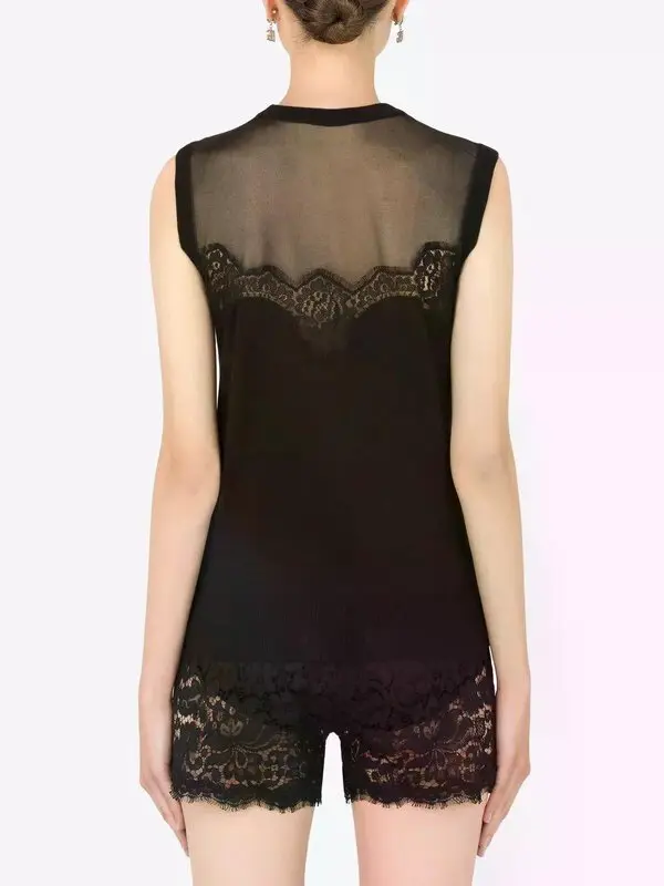 Dolce & Gabbana Lace-detail Sleeveless Jumper