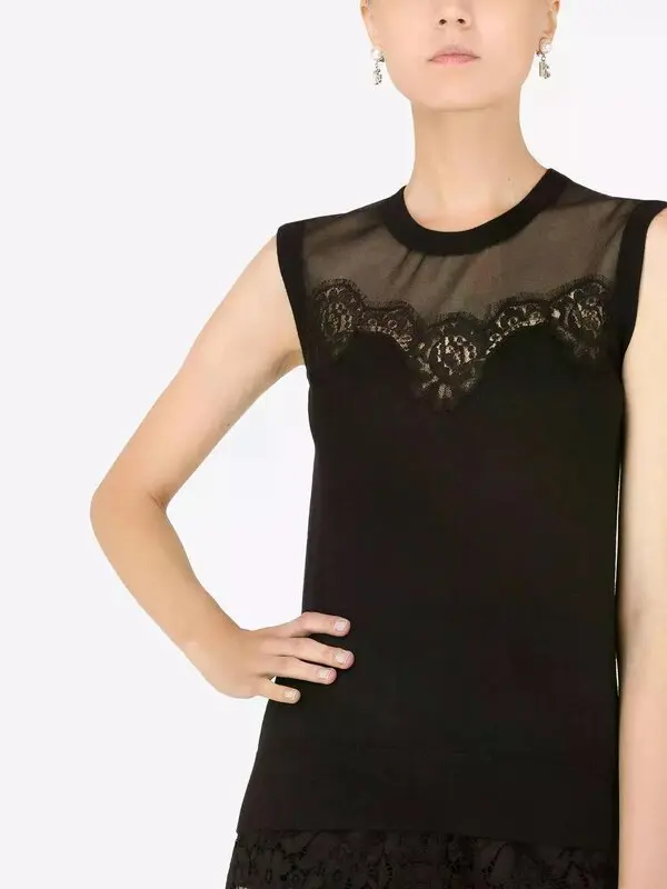 Dolce & Gabbana Lace-detail Sleeveless Jumper