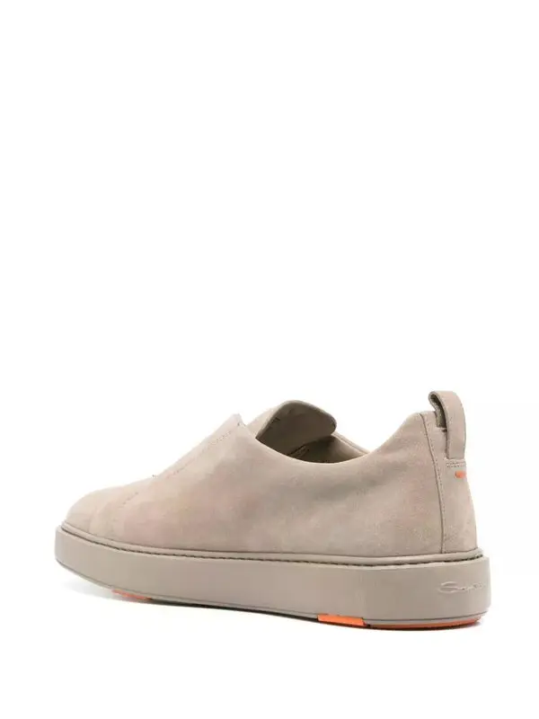 Santoni Suede Slip-on Sneakers - Neutrals