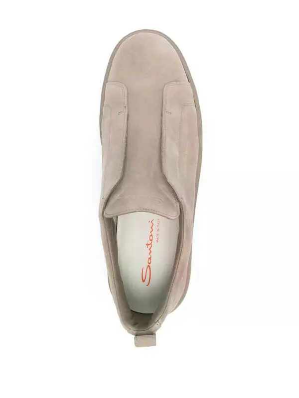Santoni Suede Slip-on Sneakers - Neutrals