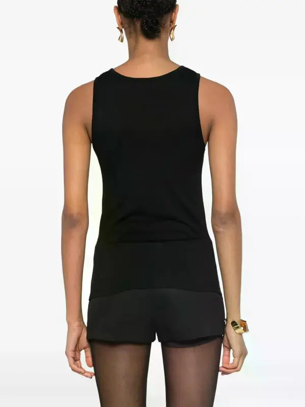 Saint Laurent Logo-embroidered Tank Top - Black