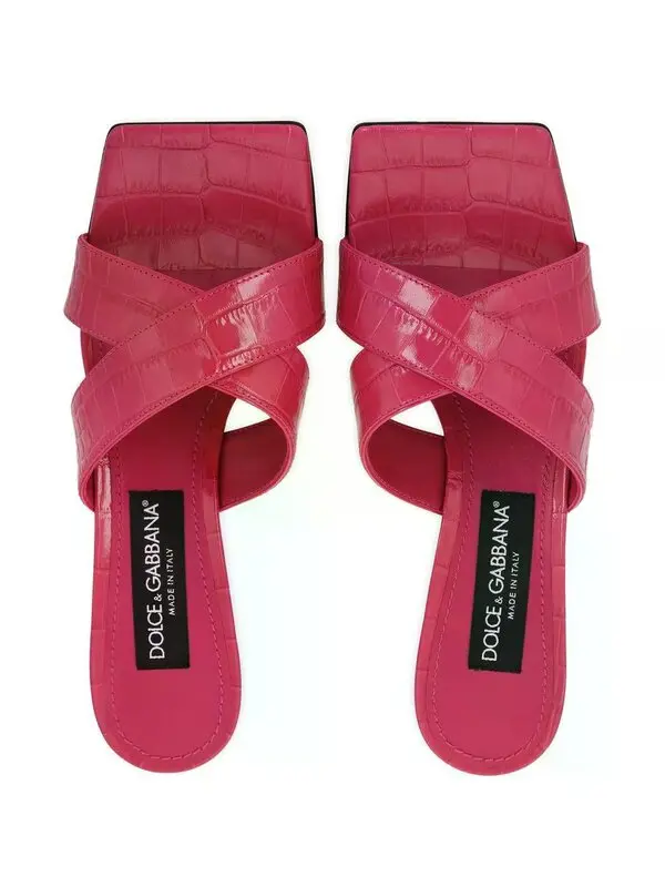 Dolce & Gabbana 75mm Embossed Crocodile Sandals