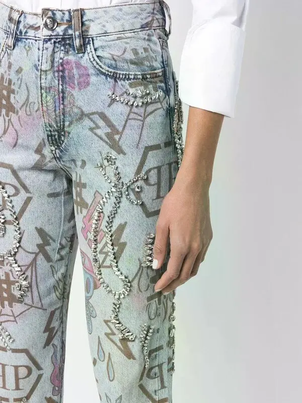 Philipp Plein Tattoo-monogram Boyfriend Jeans
