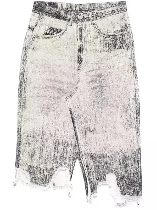 Camper Denim Midi Skirt - Grey