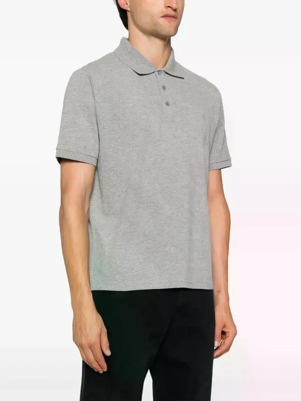 Saint Laurent Piqué-weave Polo Shirt - Grey