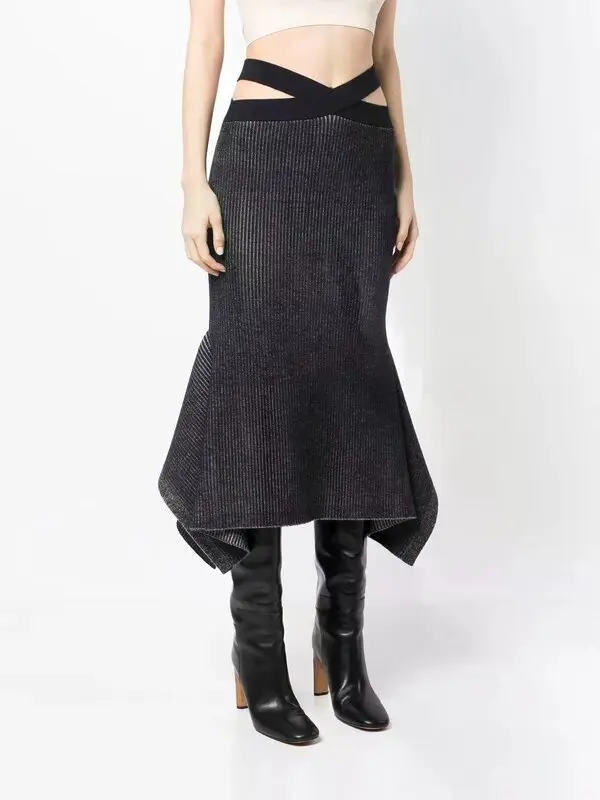 3.1 Phillip Lim Ribbed-knit Asymmetric Skirt