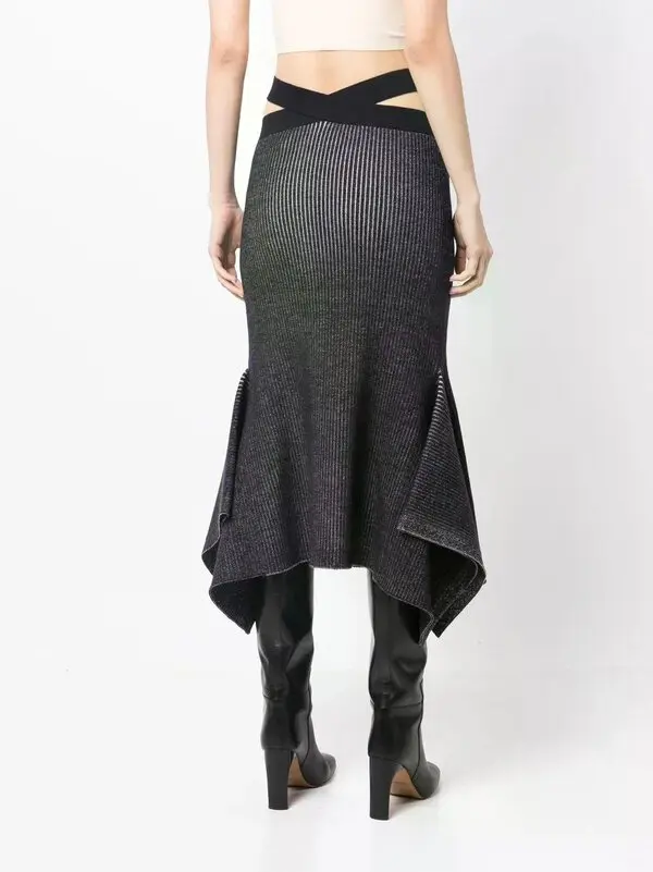3.1 Phillip Lim Ribbed-knit Asymmetric Skirt