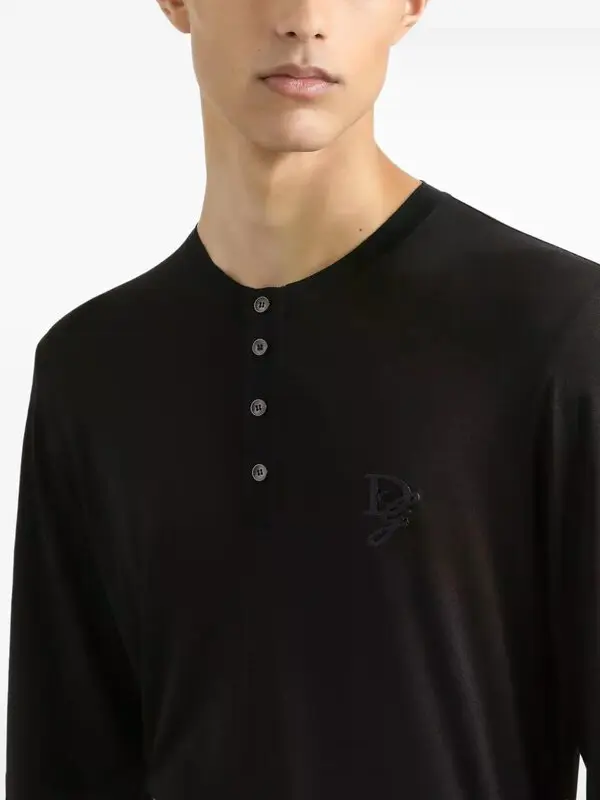 Dolce & Gabbana Serafino Button-neck T-shirt