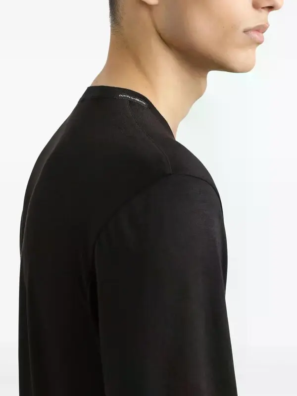 Dolce & Gabbana Serafino Button-neck T-shirt