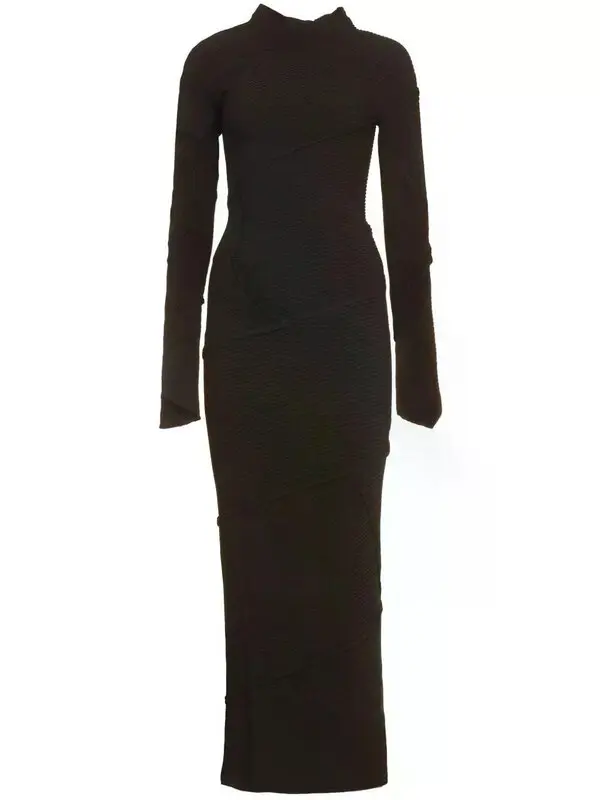 Balenciaga Spiral Ribbed-knit Maxi Dress