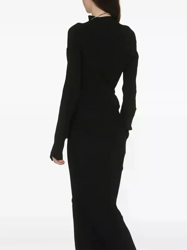 Balenciaga Spiral Ribbed-knit Maxi Dress