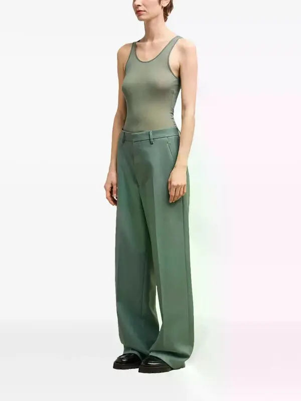 AMI Paris Large-fit Wool Trousers - Green