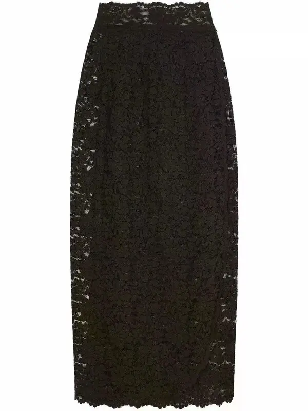 Dolce & Gabbana Floral-lace Midi Skirt