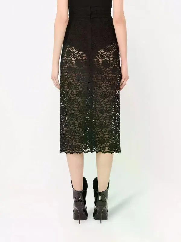 Dolce & Gabbana Floral-lace Midi Skirt