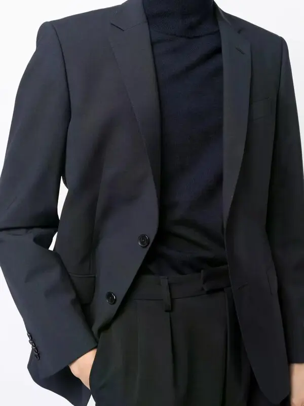 BOSS Notched-lapels Single-breasted Blazer - Blue