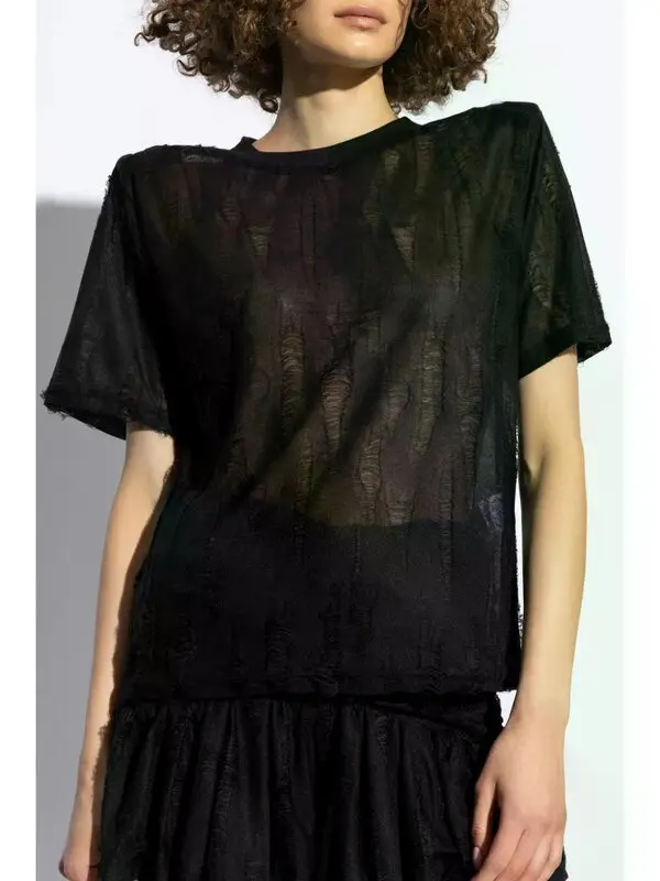 IRO PARIS Distressed Semi-sheer T-shirt