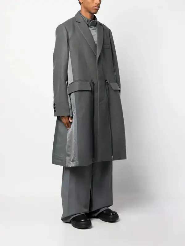 Sacai Drawstring Wool Trench Coat