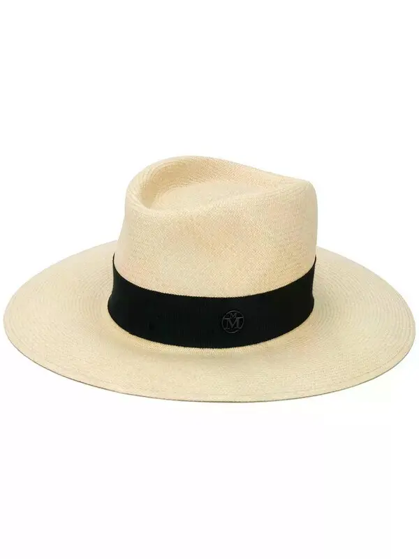 MAISON MICHEL Charles Straw Fedora Hat - Neutrals