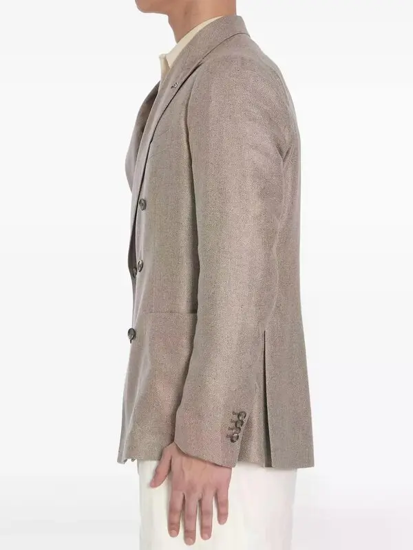 Tagliatore Silk Double-breasted Blazer - Neutrals