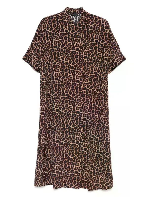 ANINE BING Julia Leopard Print Dress