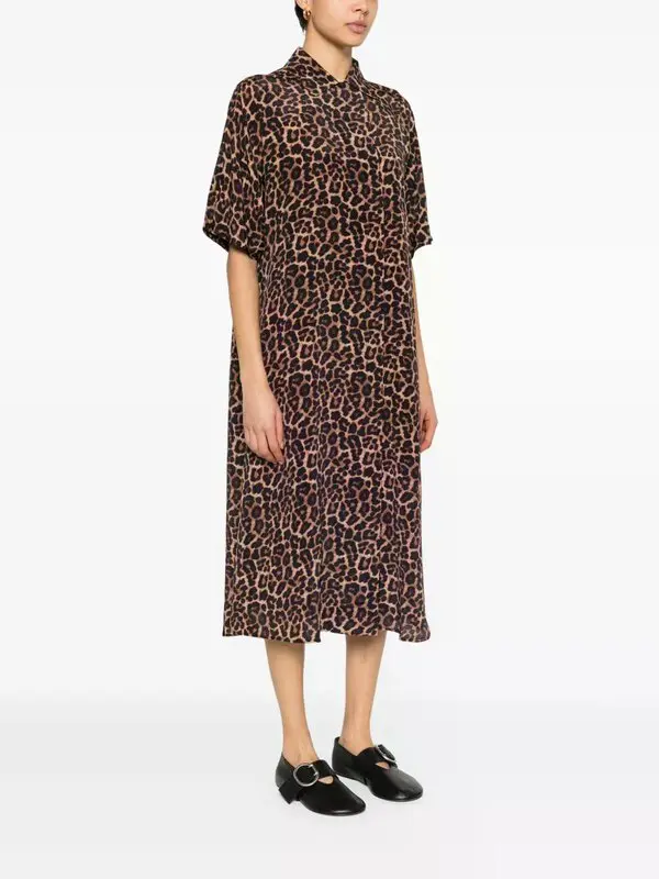 ANINE BING Julia Leopard Print Dress