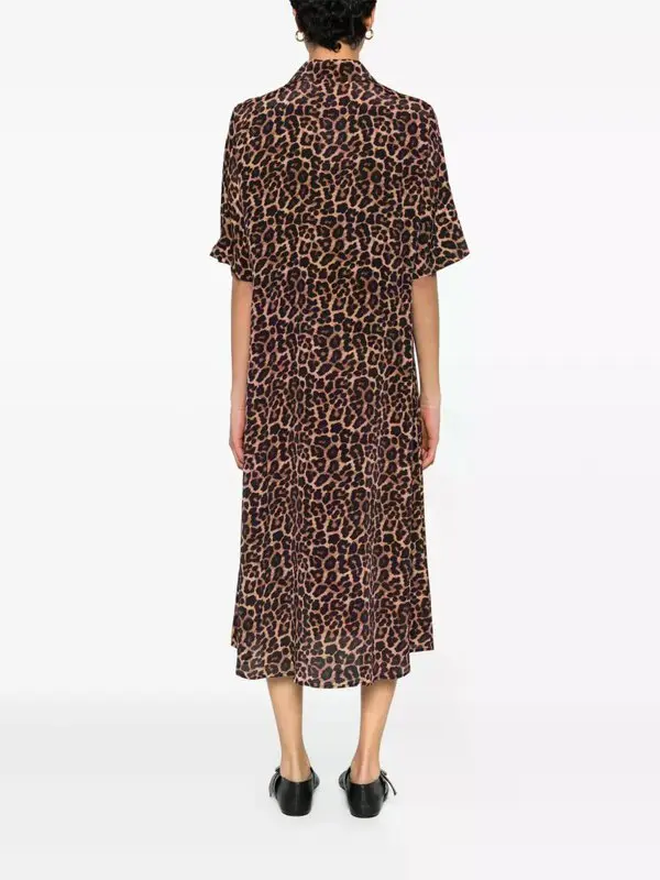 ANINE BING Julia Leopard Print Dress