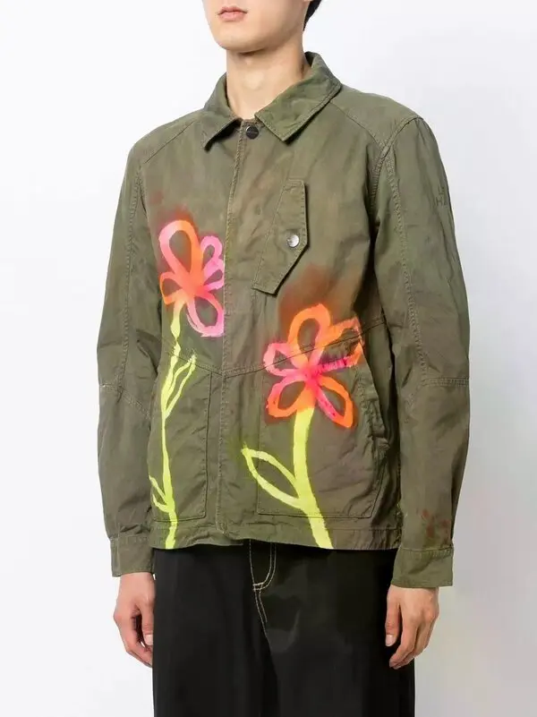 STAIN SHADE Floral Button-down Jacket - Green