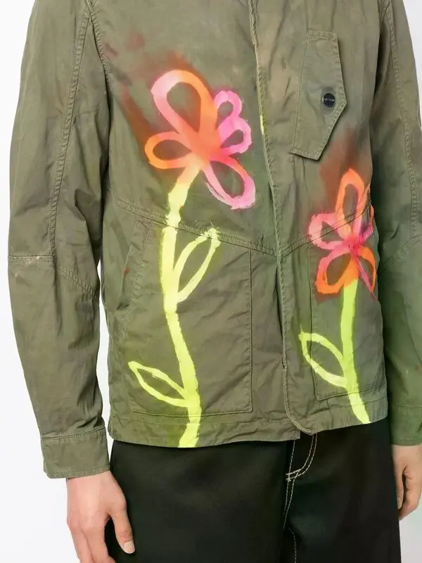 STAIN SHADE Floral Button-down Jacket - Green