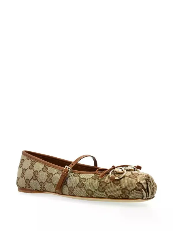 Gucci Print Strap Ballet Flats - Neutrals