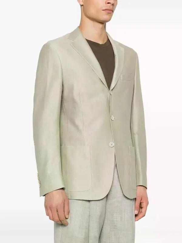 Eleventy Single-breasted Blazer - Green