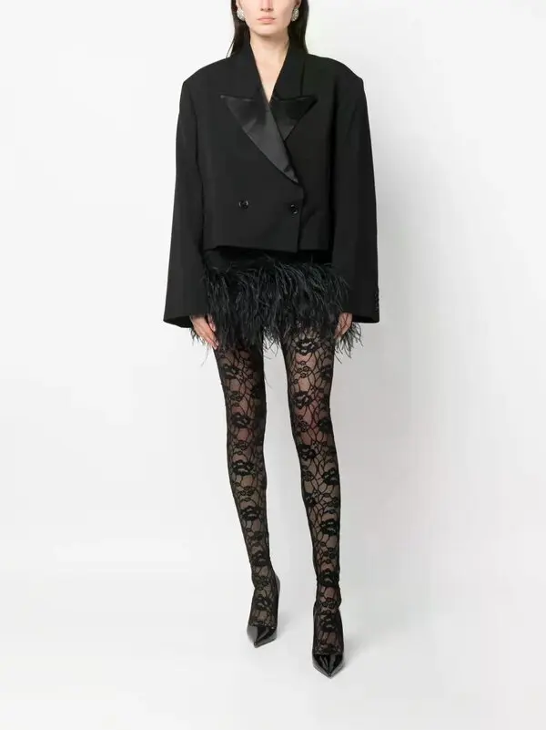 Saint Laurent Lace-detailing Stretch Tights