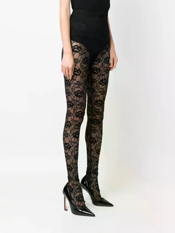 Saint Laurent Lace-detailing Stretch Tights