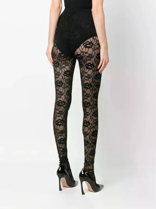 Saint Laurent Lace-detailing Stretch Tights