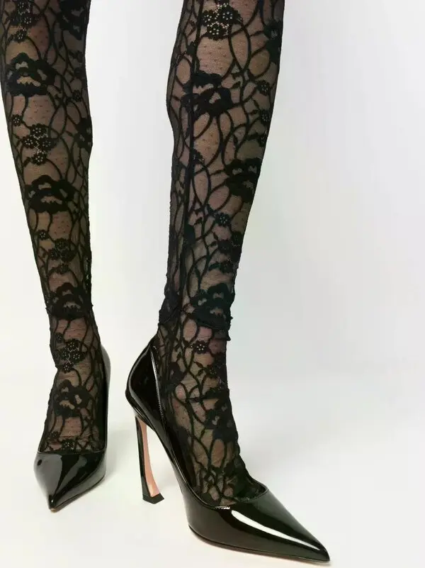 Saint Laurent Lace-detailing Stretch Tights