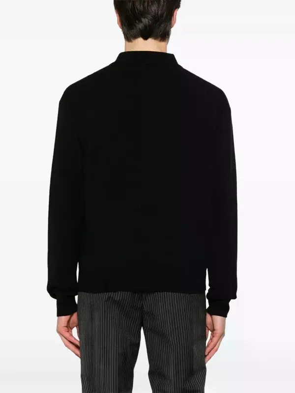 Saint Laurent Wool Polo Shirt - Black