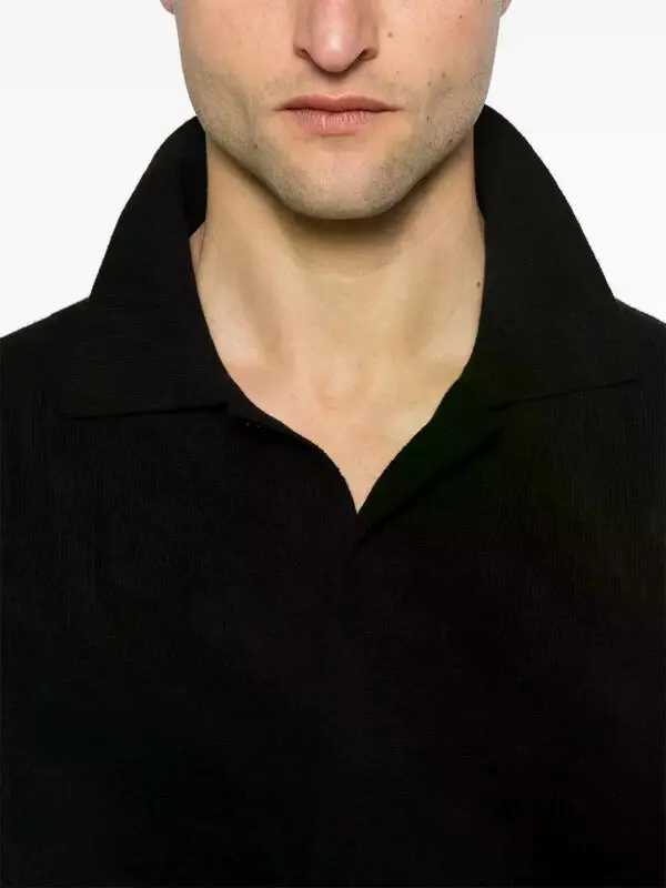 Saint Laurent Wool Polo Shirt - Black