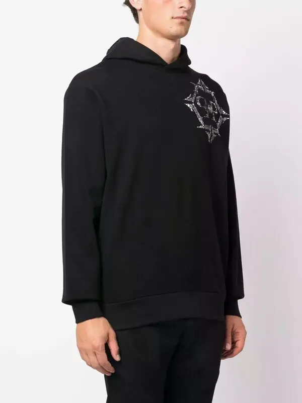 Philipp Plein Chrome Rhinestone-embellished Hoodie