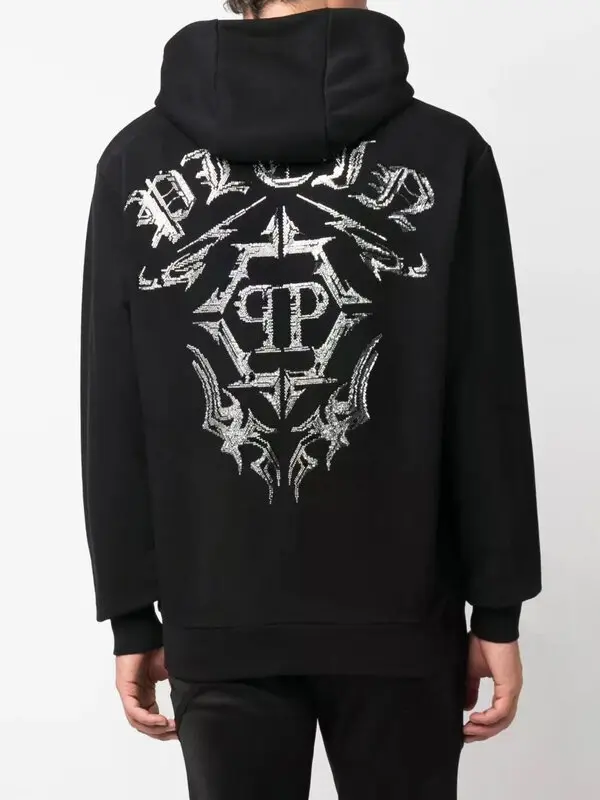 Philipp Plein Chrome Rhinestone-embellished Hoodie