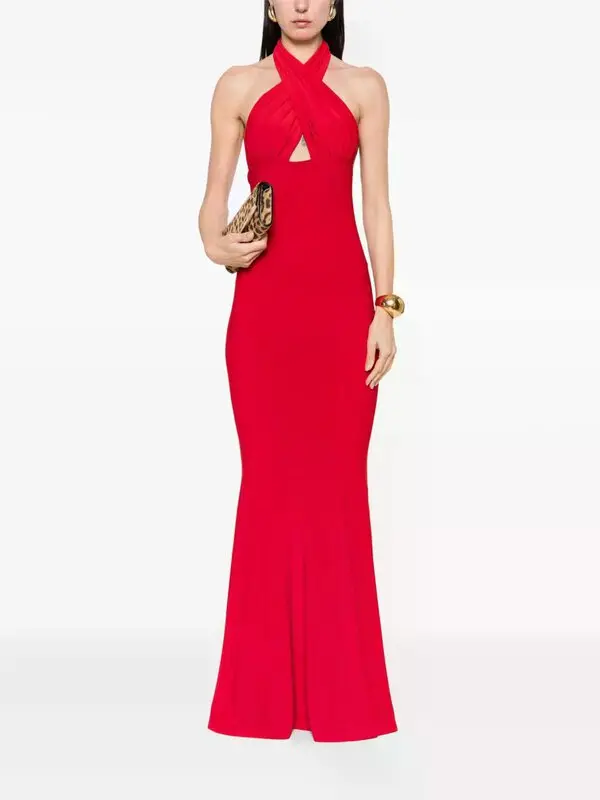 Norma Kamali Cross Halterneck Gown