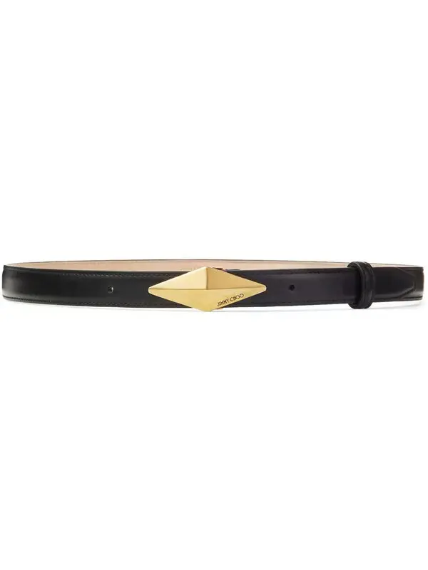 JIMMY CHOO Diamond Leather Belt - Black