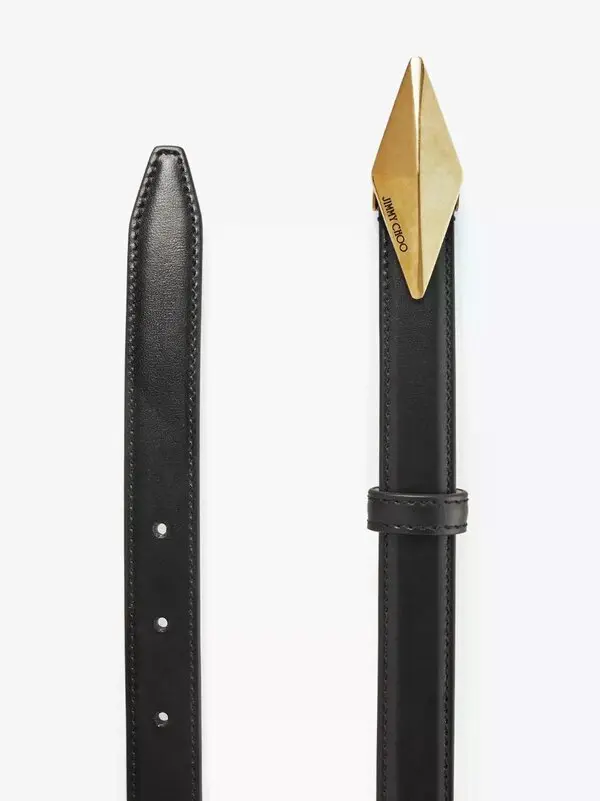 JIMMY CHOO Diamond Leather Belt - Black
