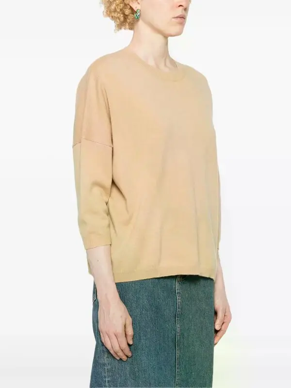 Max & Moi Fine-knit Jumper With Leather Detail