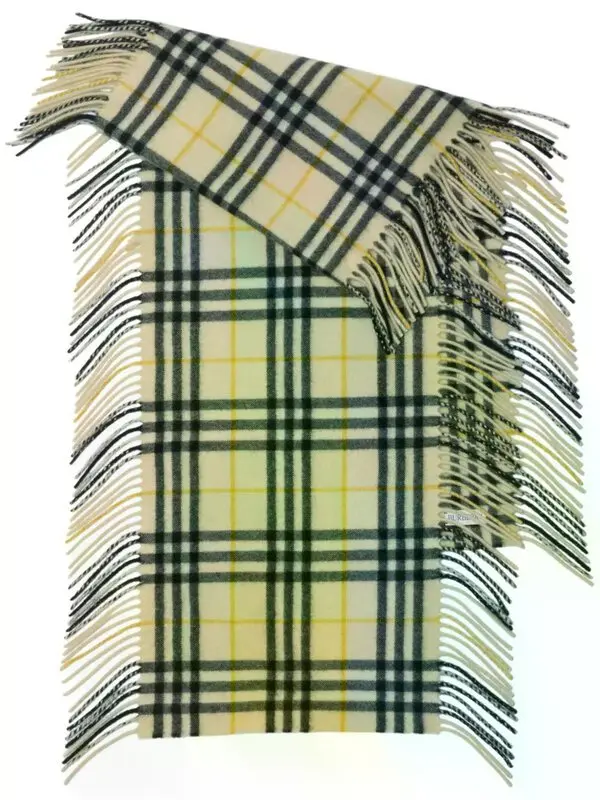 Burberry Checkered Happy Scarf - Neutrals